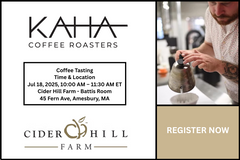 FREE BREW DEMO & TASTING AT CIDER HILL FARM – KAHA Coffee Roasters